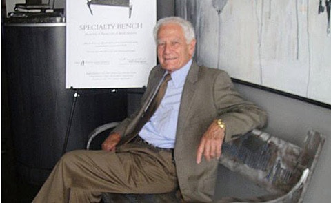 Tony's Prostate Cancer Bench at Masraff's - Kelly Gale Amen Design